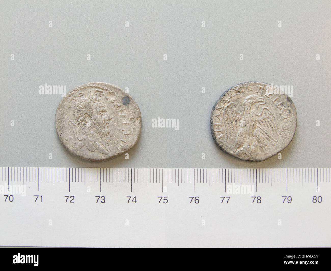 Tetradrachm of Macrinus, Emperor of Rome from Aradus. Ruler: Macrinus ...