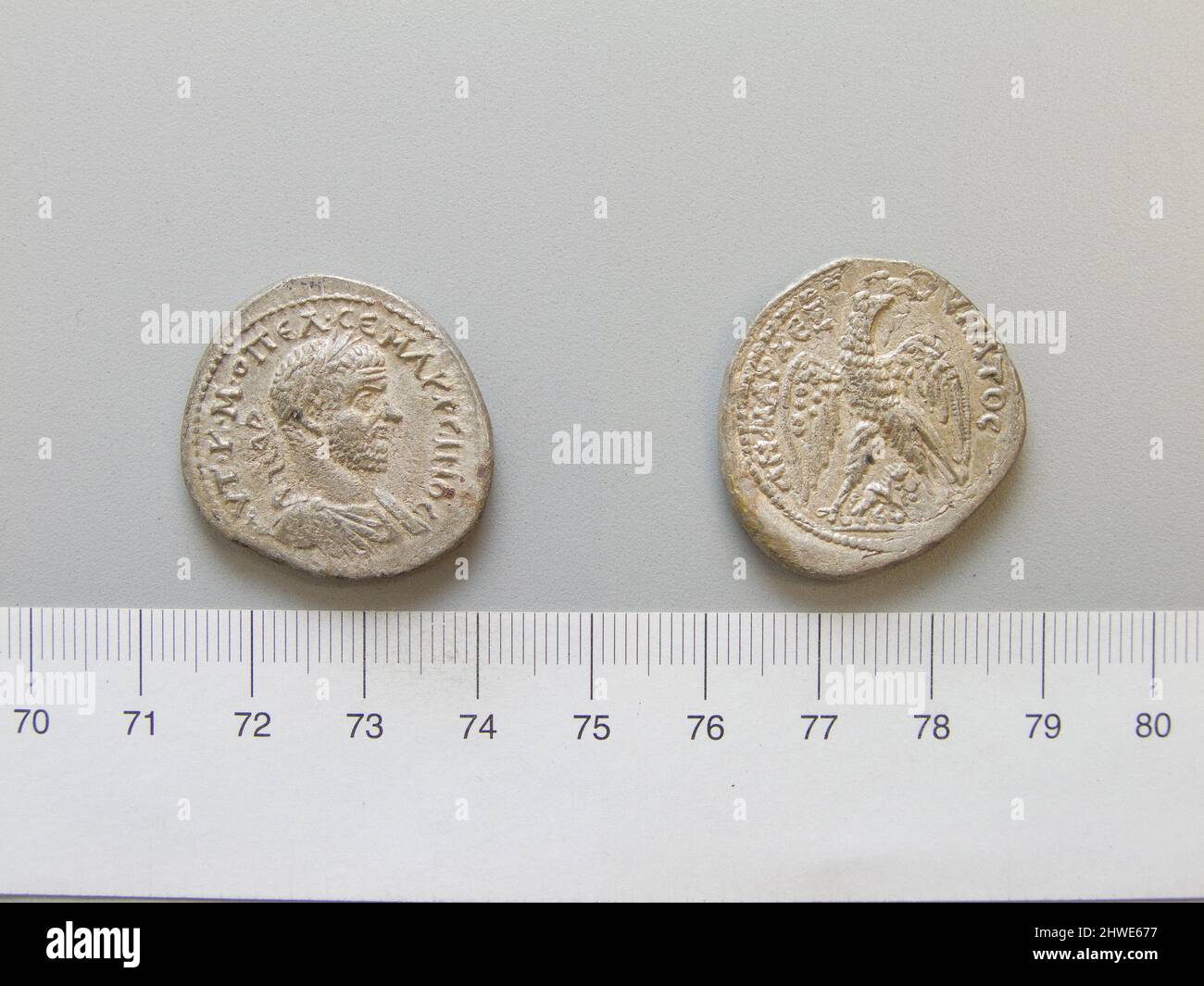 Tetradrachm of Macrinus, Emperor of Rome from Hierapolis. Ruler ...