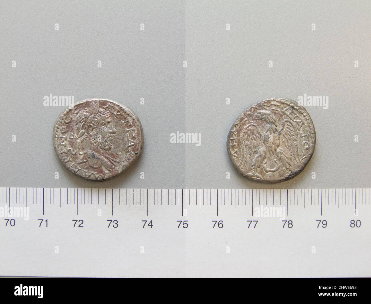 Tetradrachm of Macrinus, Emperor of Rome from Aradus. Ruler: Macrinus ...