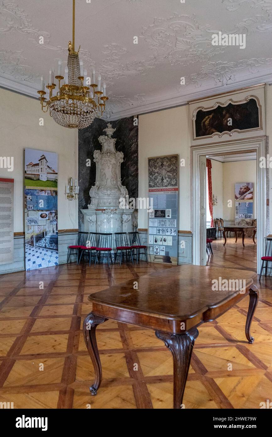 Beautiful Slovenska Bistrica Castle from outside and inside Stock Photo ...