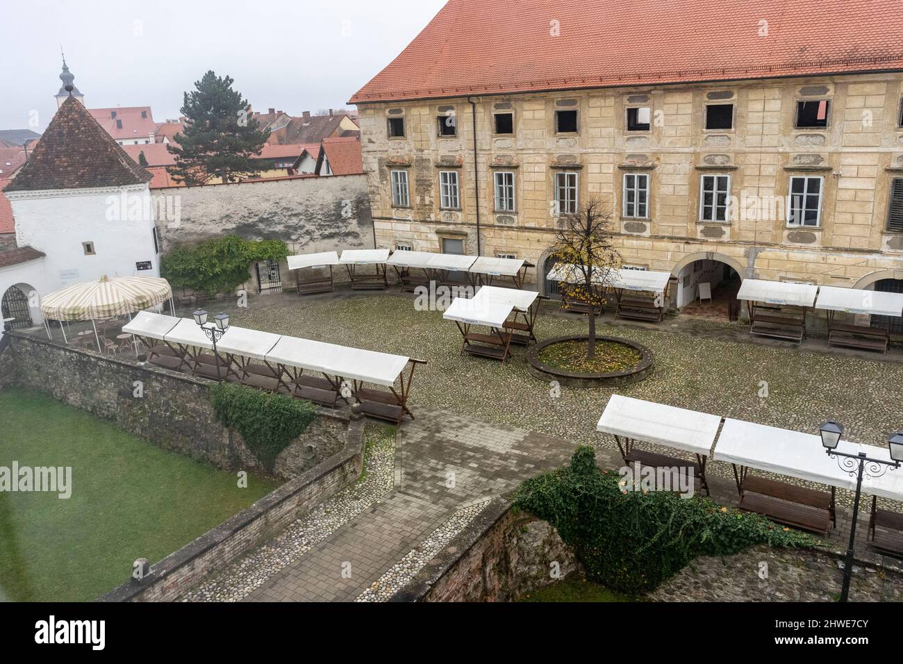 Beautiful Slovenska Bistrica Castle from outside and inside Stock Photo ...