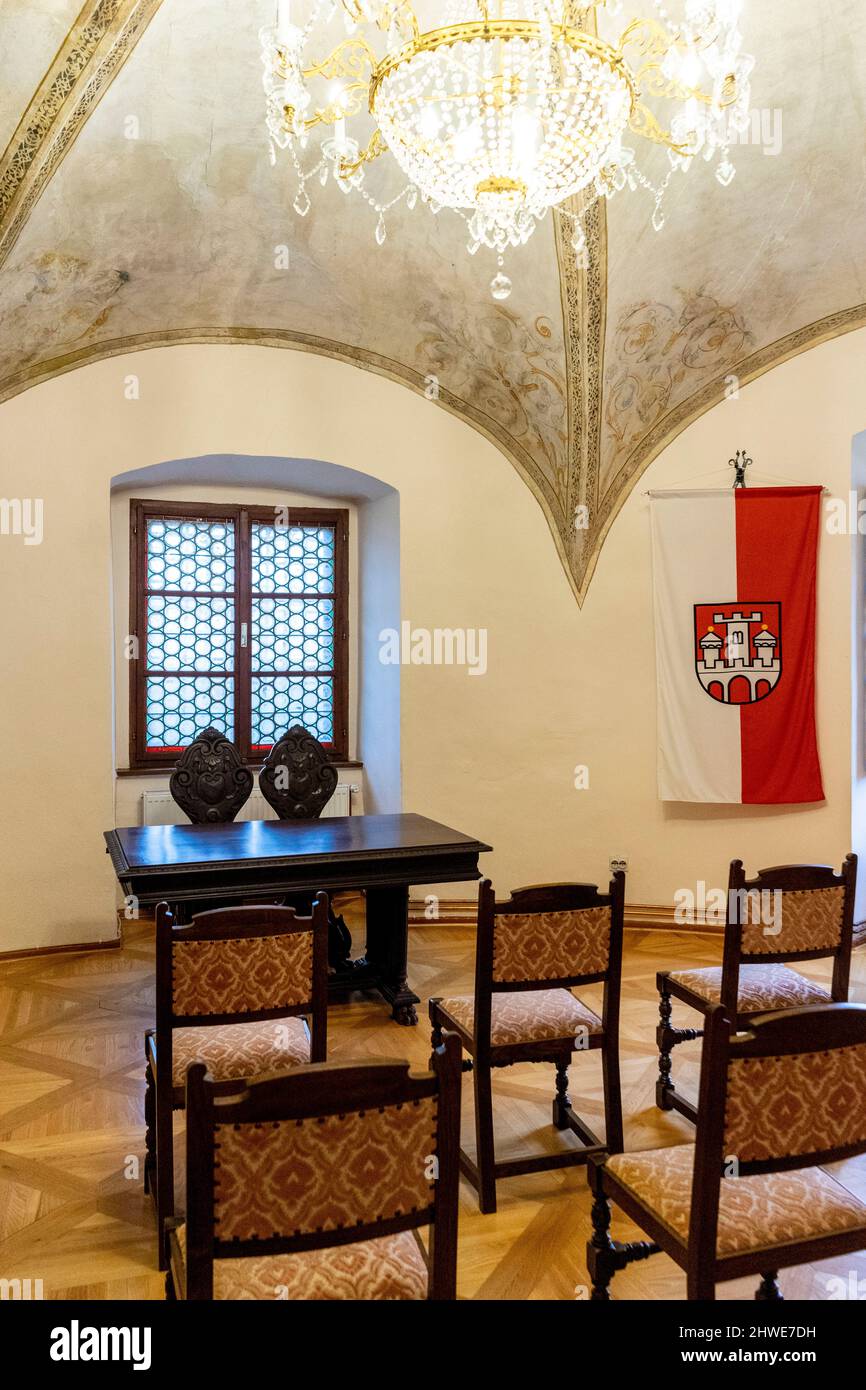 Beautiful Slovenska Bistrica Castle from outside and inside Stock Photo ...