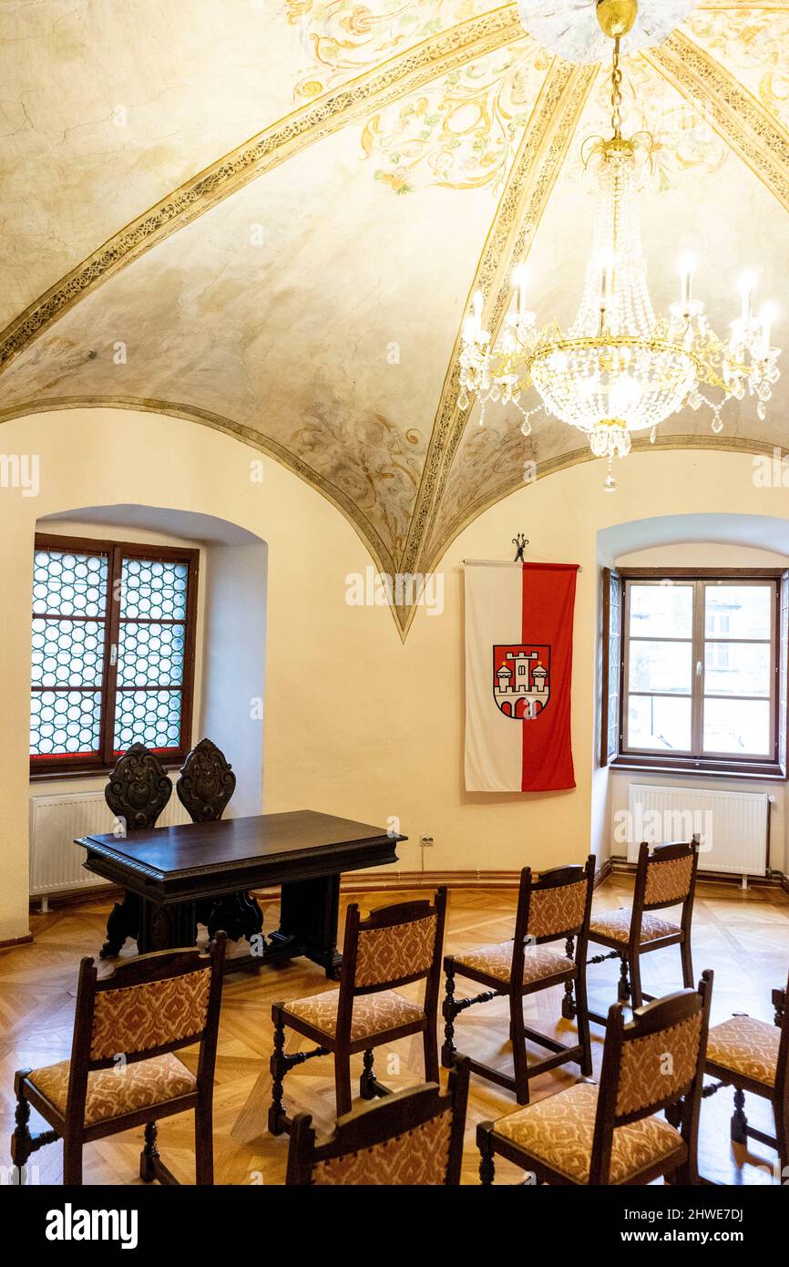 Beautiful Slovenska Bistrica Castle from outside and inside Stock Photo ...