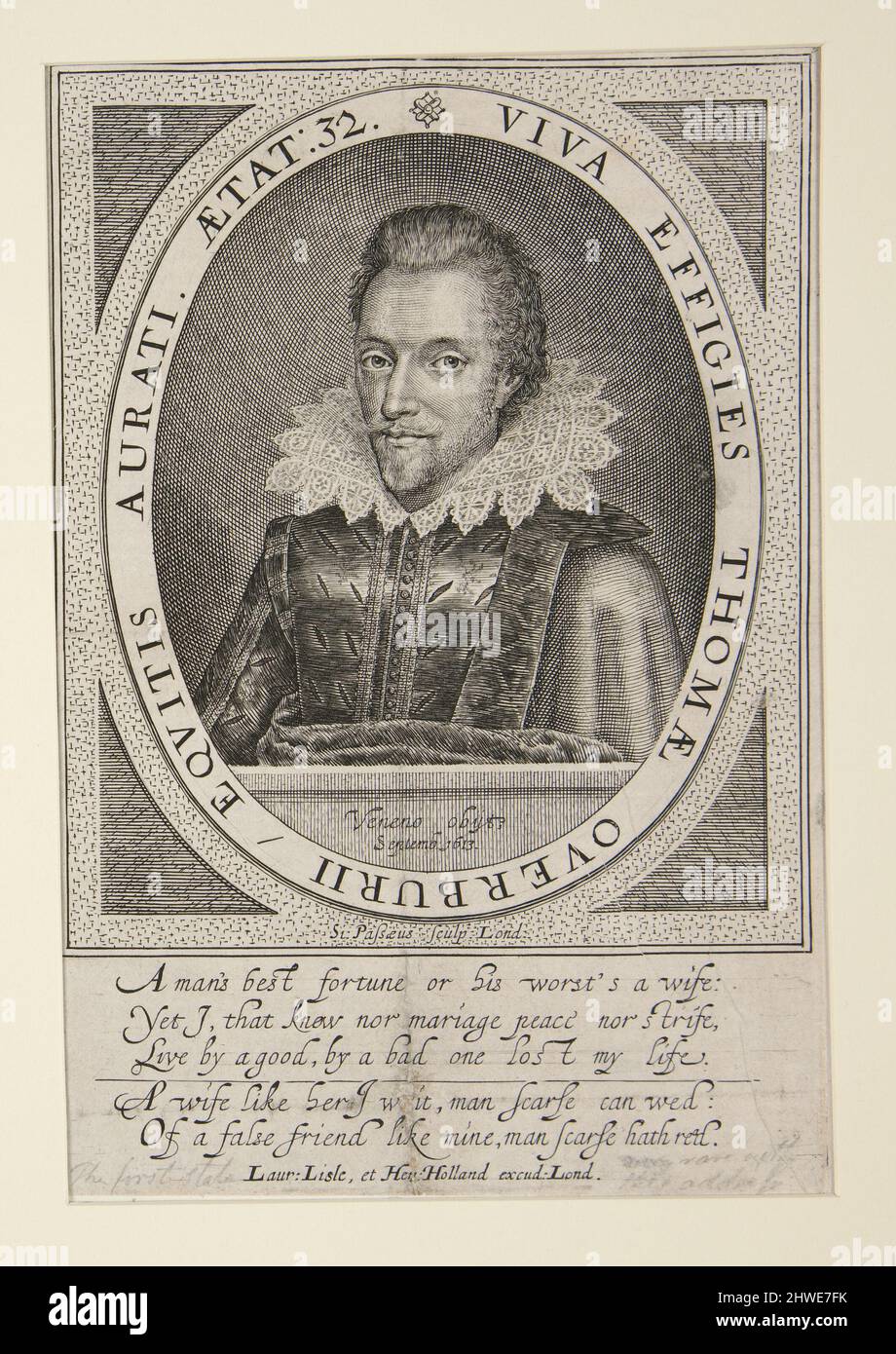 Sir Thomas Overbury. Engraver: Simon [van] de Passe, Dutch, 1595–1647 ...
