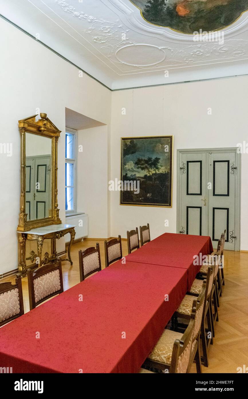 Beautiful Slovenska Bistrica Castle from outside and inside Stock Photo ...