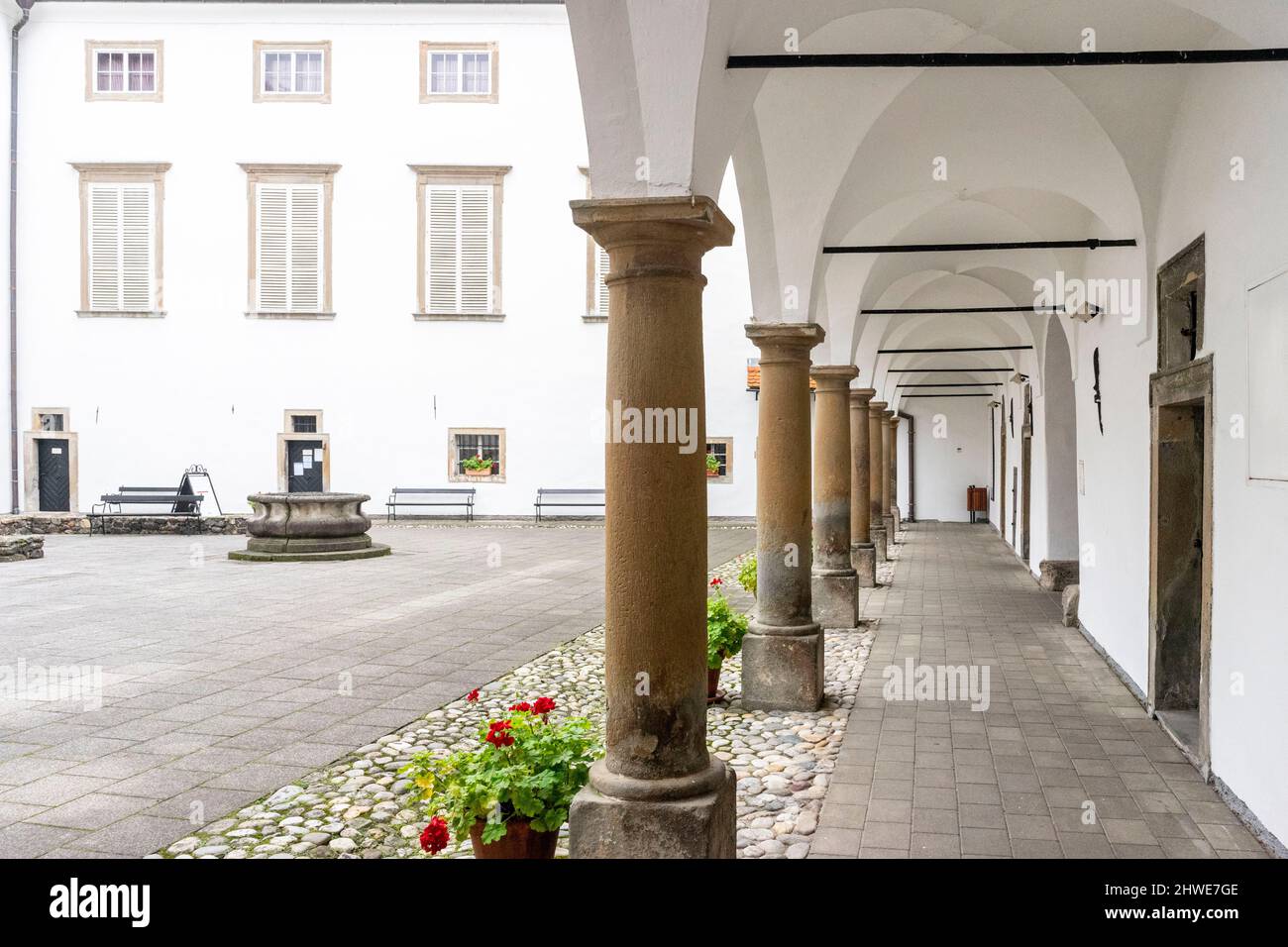 Beautiful Slovenska Bistrica Castle from outside and inside Stock Photo ...