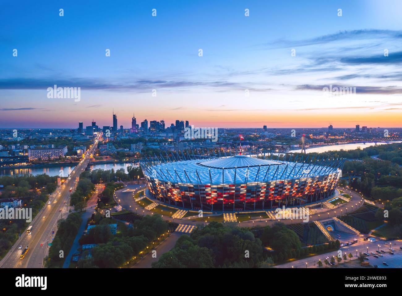 Warsaw, Poland - May 2021: Aerial view on Stadion PGE Narodowy, home ...
