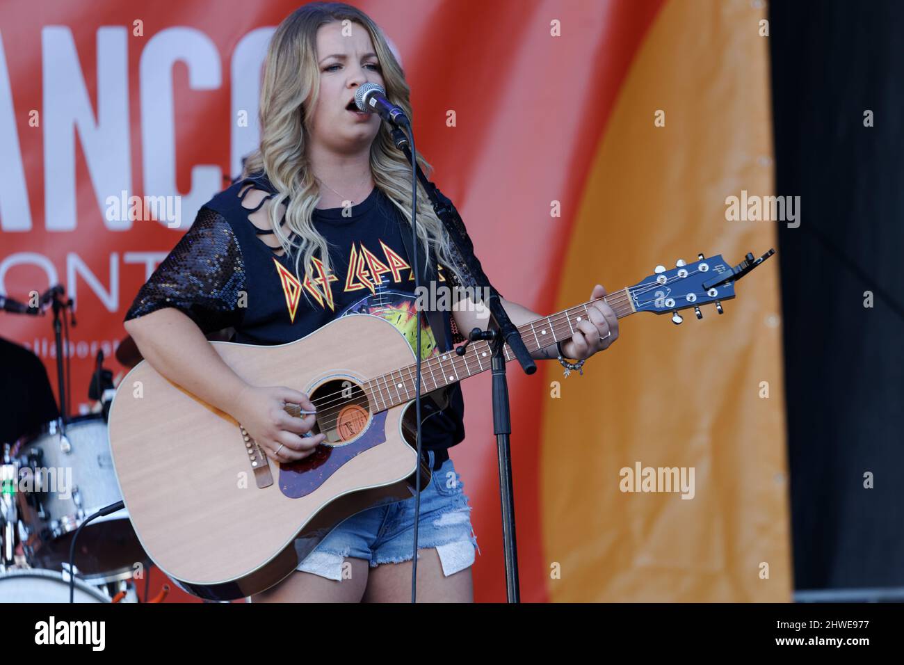 Country singer Gabrielle Goulet from Ontarion, Canada performs on stage ...