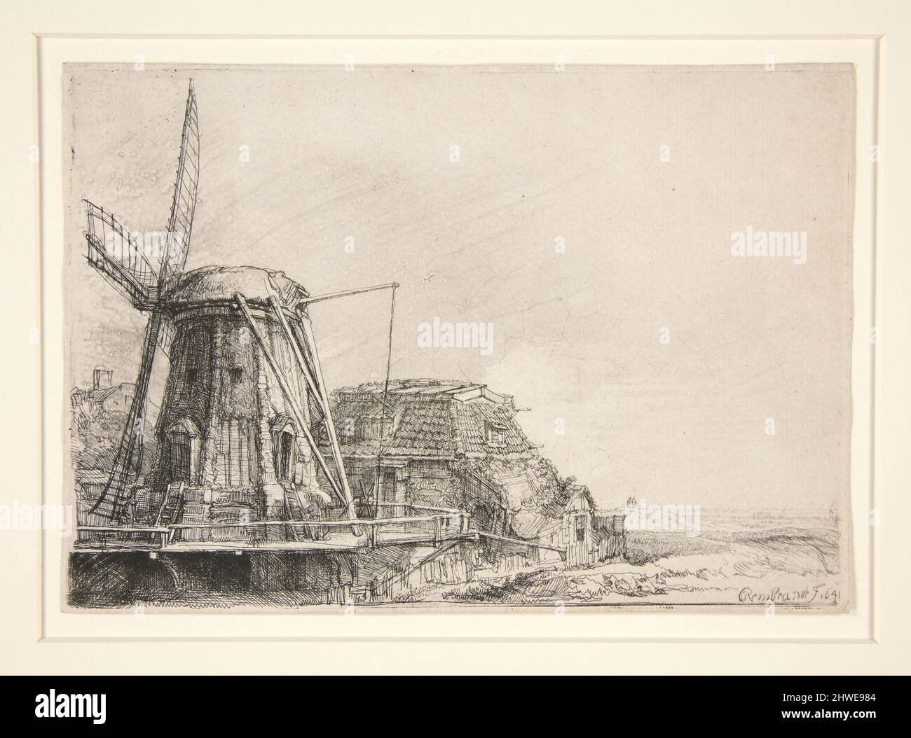 The Windmill. Artist: Rembrandt (Rembrandt van Rijn), Dutch, 1606–1669 ...