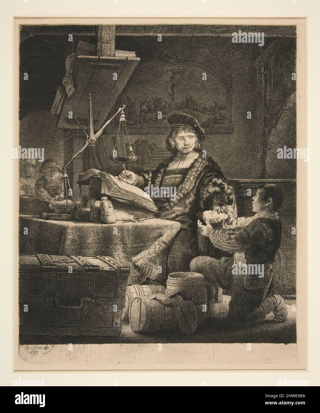 Jan Uytenbogaert, The ‘Gold-Weigher’. Artist: Rembrandt (Rembrandt van ...