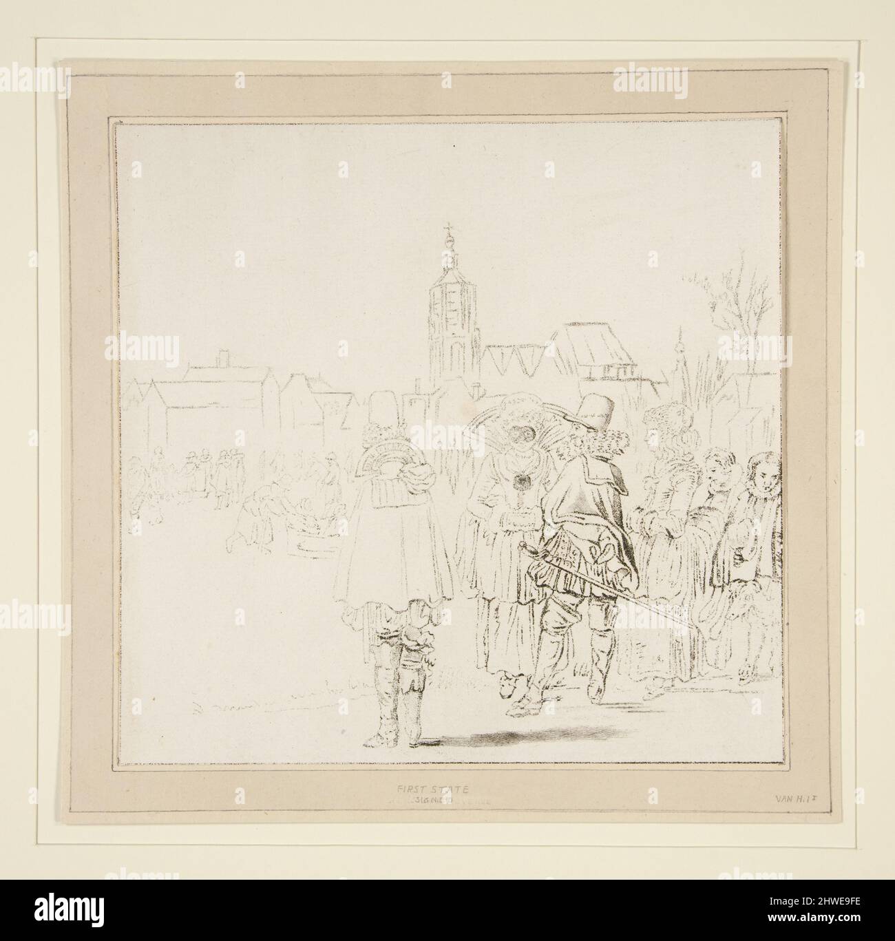 Frederick V of Bohemia and his Queen at the Skating Rink at The Hague ...