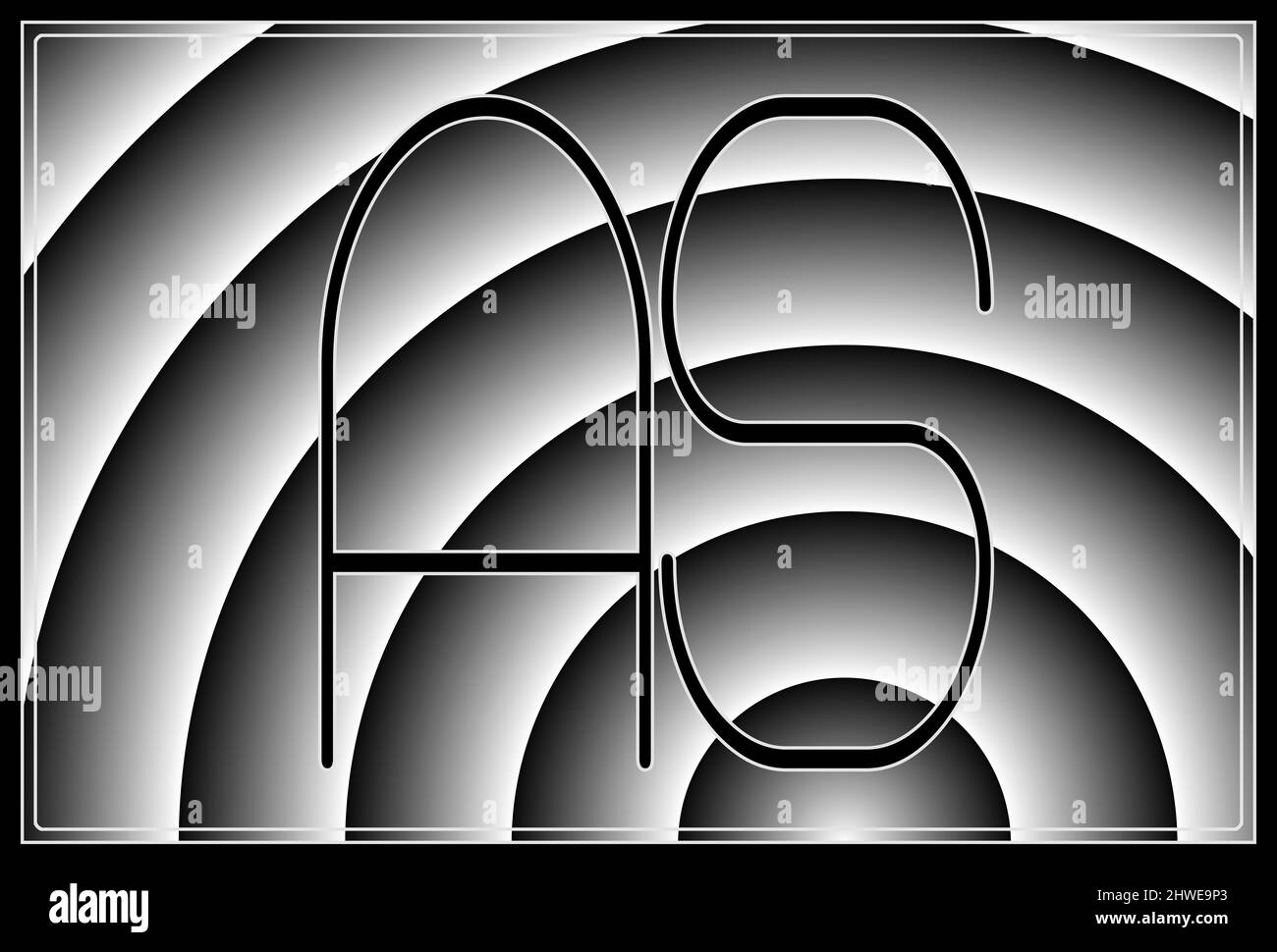 Signature with the two capital letters AS , contur Stock Photo - Alamy