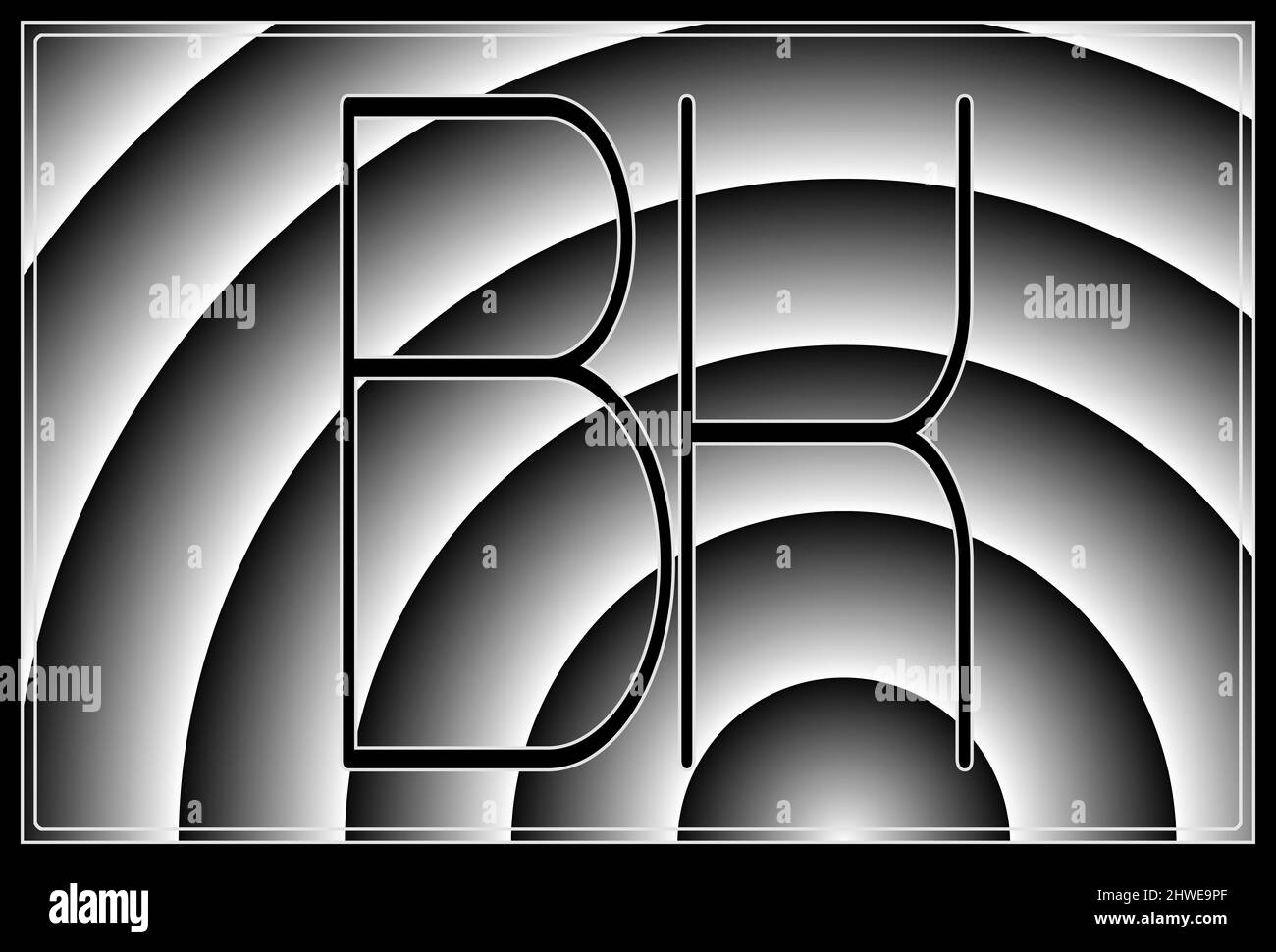 Signature with the two capital letters BK , contur Stock Photo - Alamy