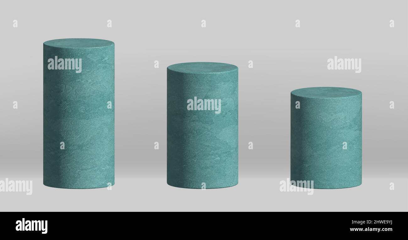 3d basic geometric shapes vector illustration. Blue 3d column Stock ...