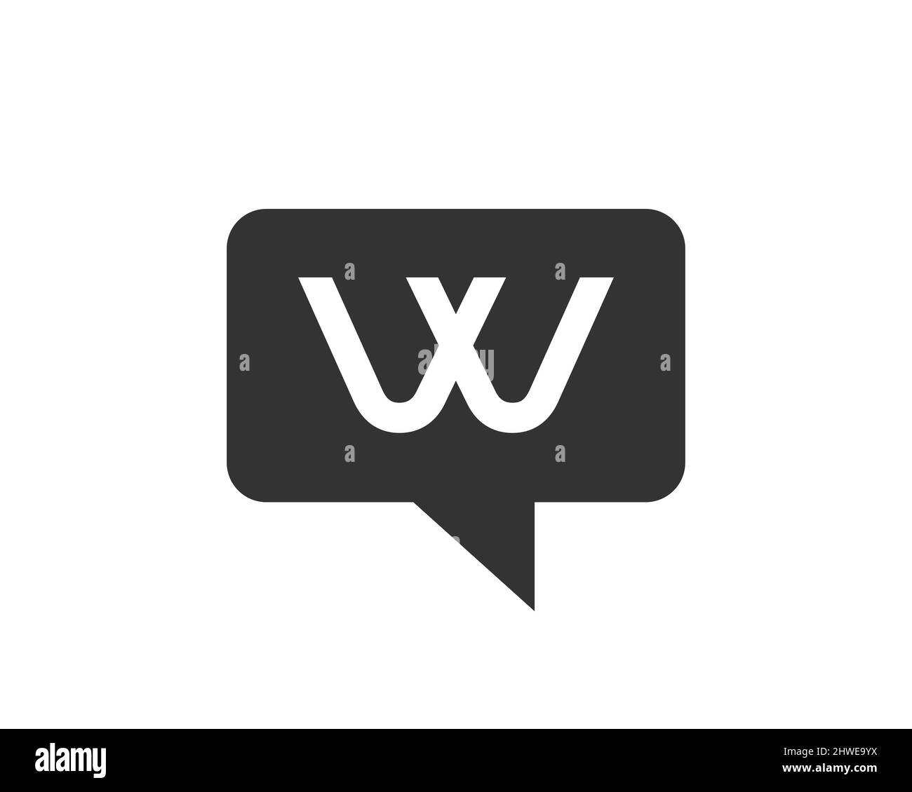 Chat Logo On W Letter Concept. Letter W Chat Logo. Letter W ...