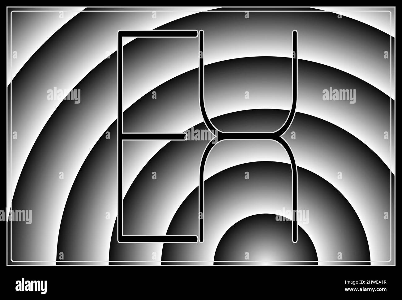 Signature with the two capital letters EX , contur Stock Photo - Alamy