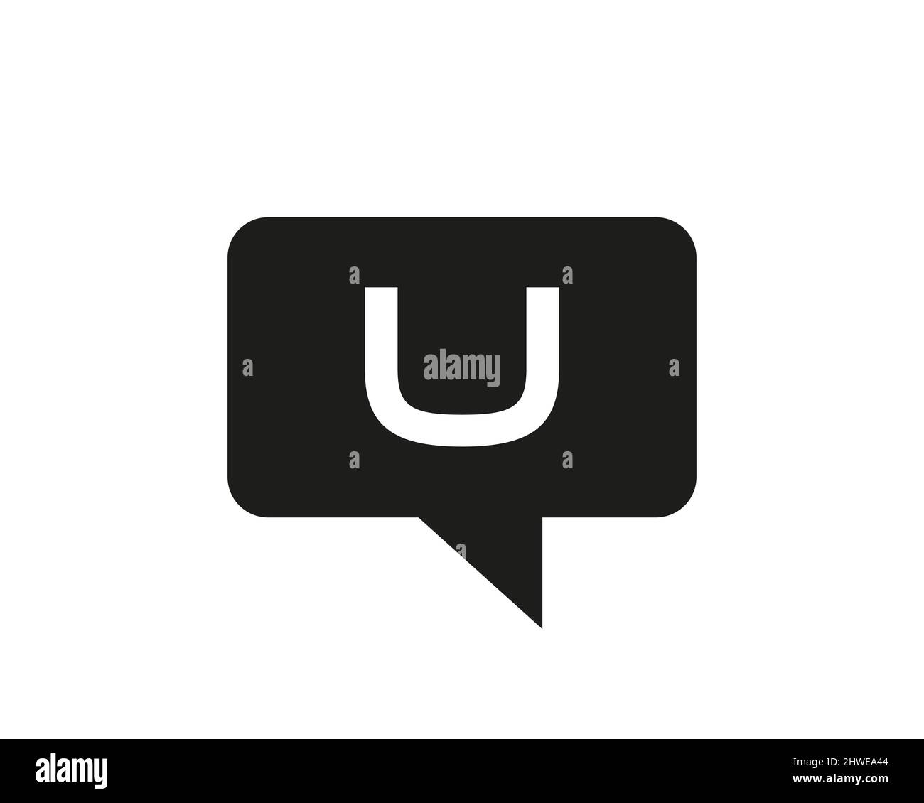 Chat Logo On U Letter Concept. Letter U Chat Logo. Letter U ...