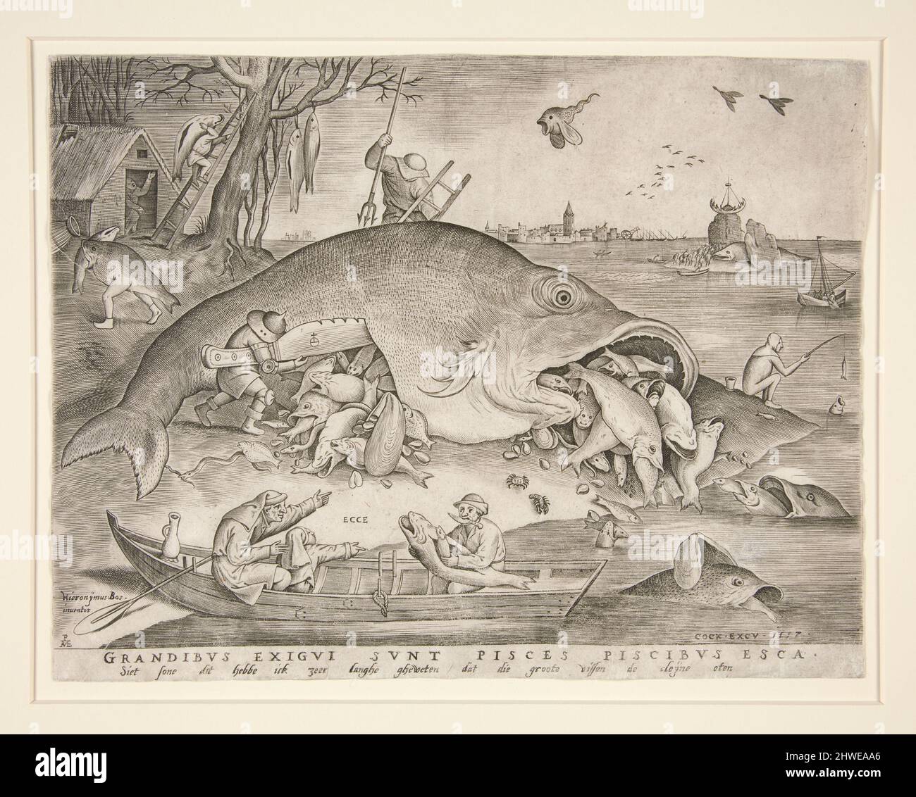 The Big Fish Eat the Little Fish. Engraver: Pieter van der Heyden ...