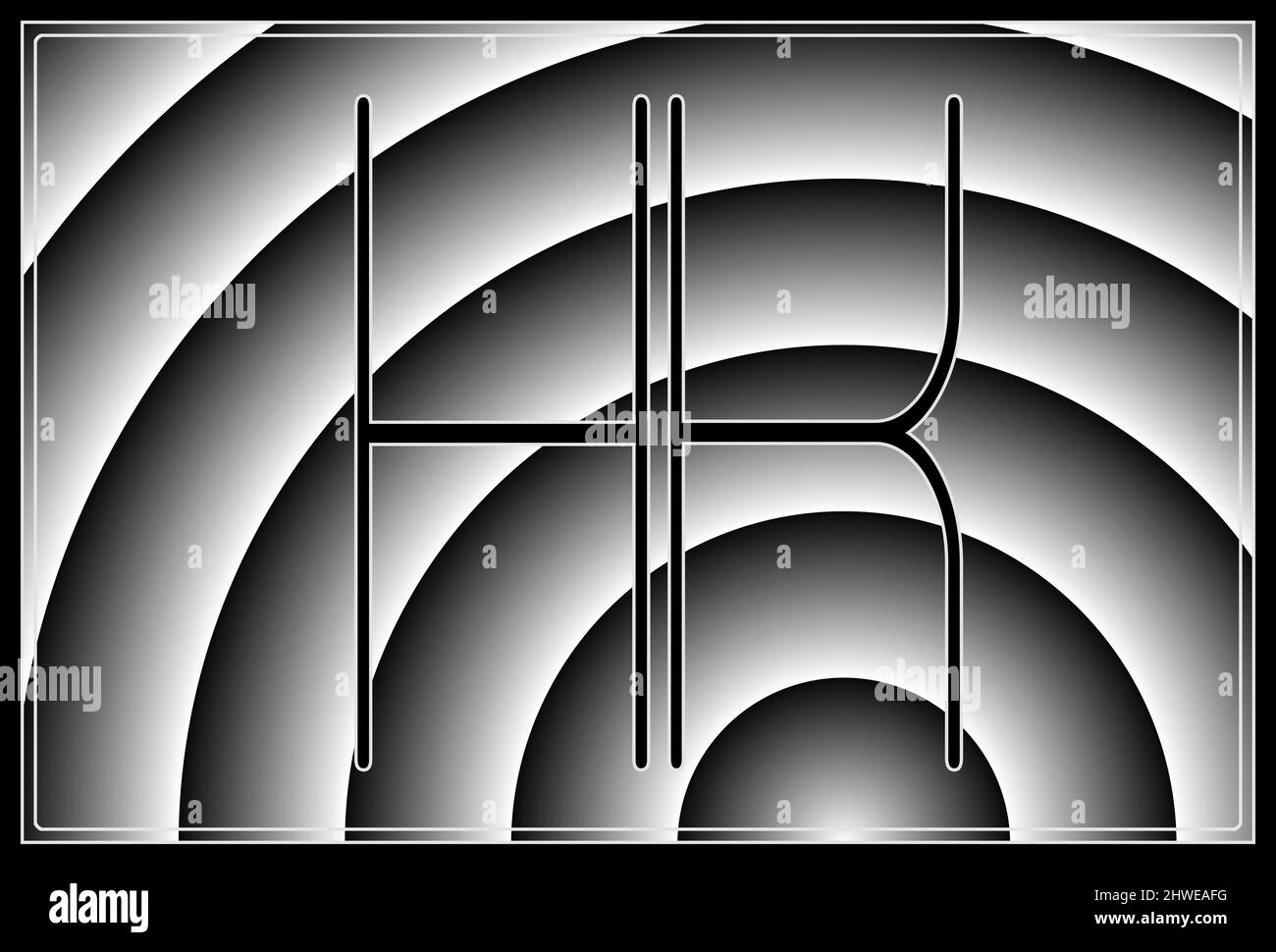 Signature with the two capital letters HK , contur Stock Photo - Alamy