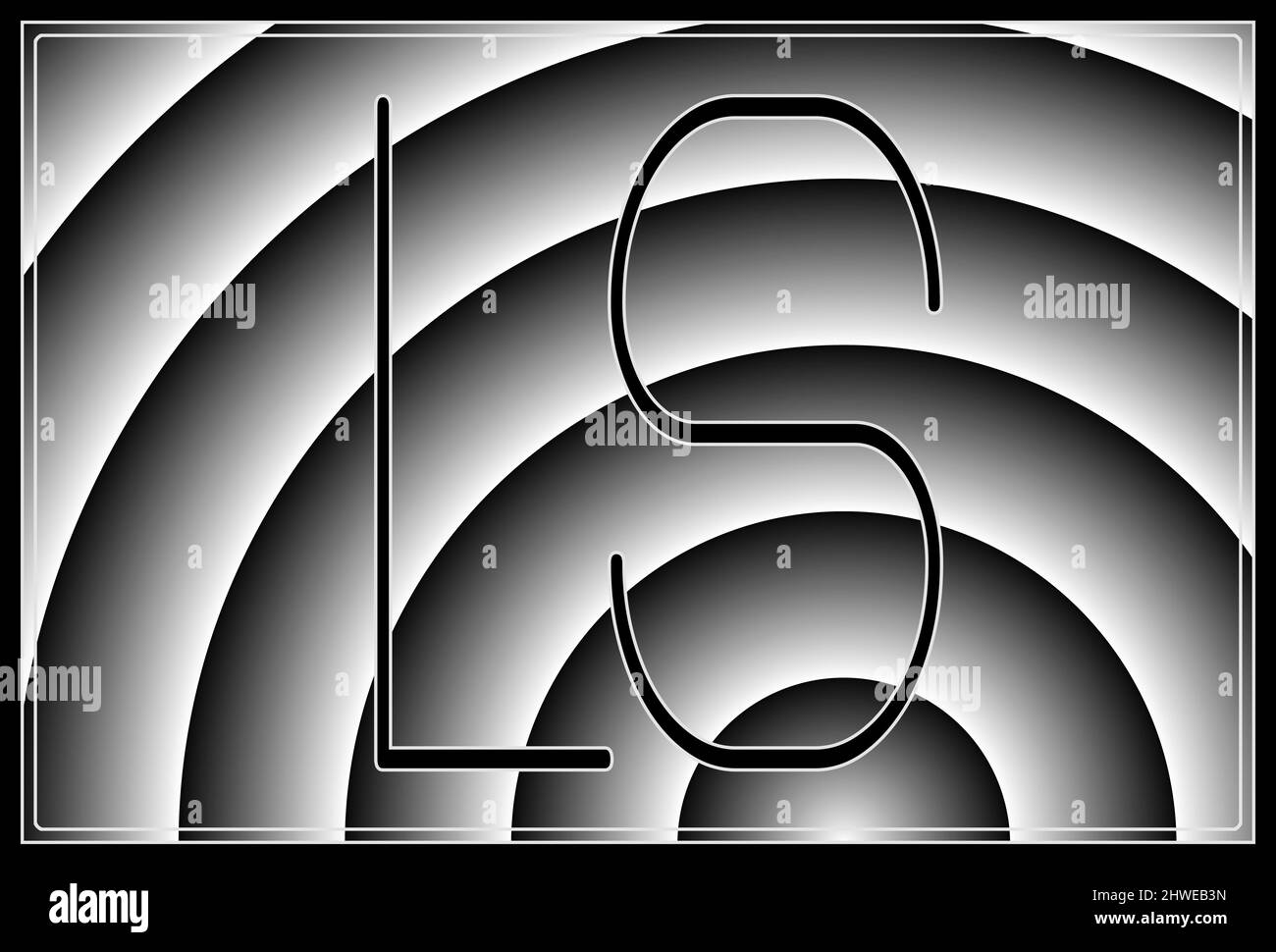 Signature with the two capital letters LS , contur Stock Photo - Alamy