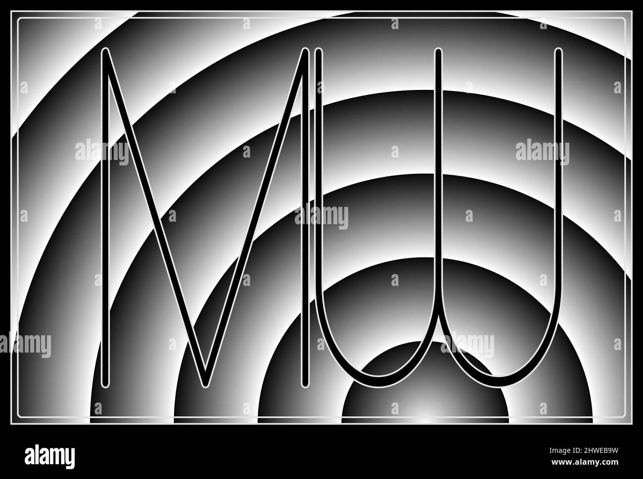 Signature with the two capital letters MW , contur Stock Photo - Alamy
