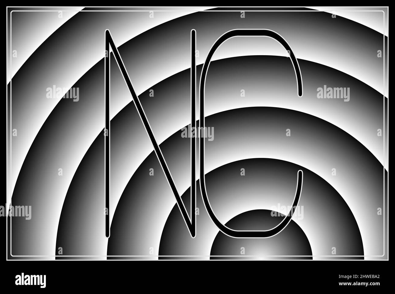 Signature with the two capital letters NC , contur Stock Photo - Alamy