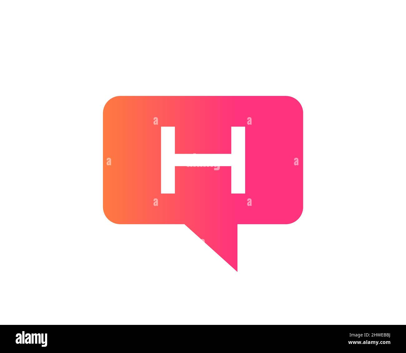 Chat Logo On H Letter Concept. Letter H Chat Logo. Letter H ...