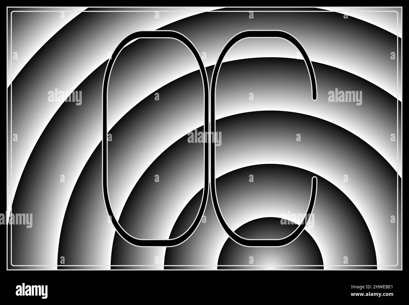 Signature with the two capital letters OC , contur Stock Photo - Alamy