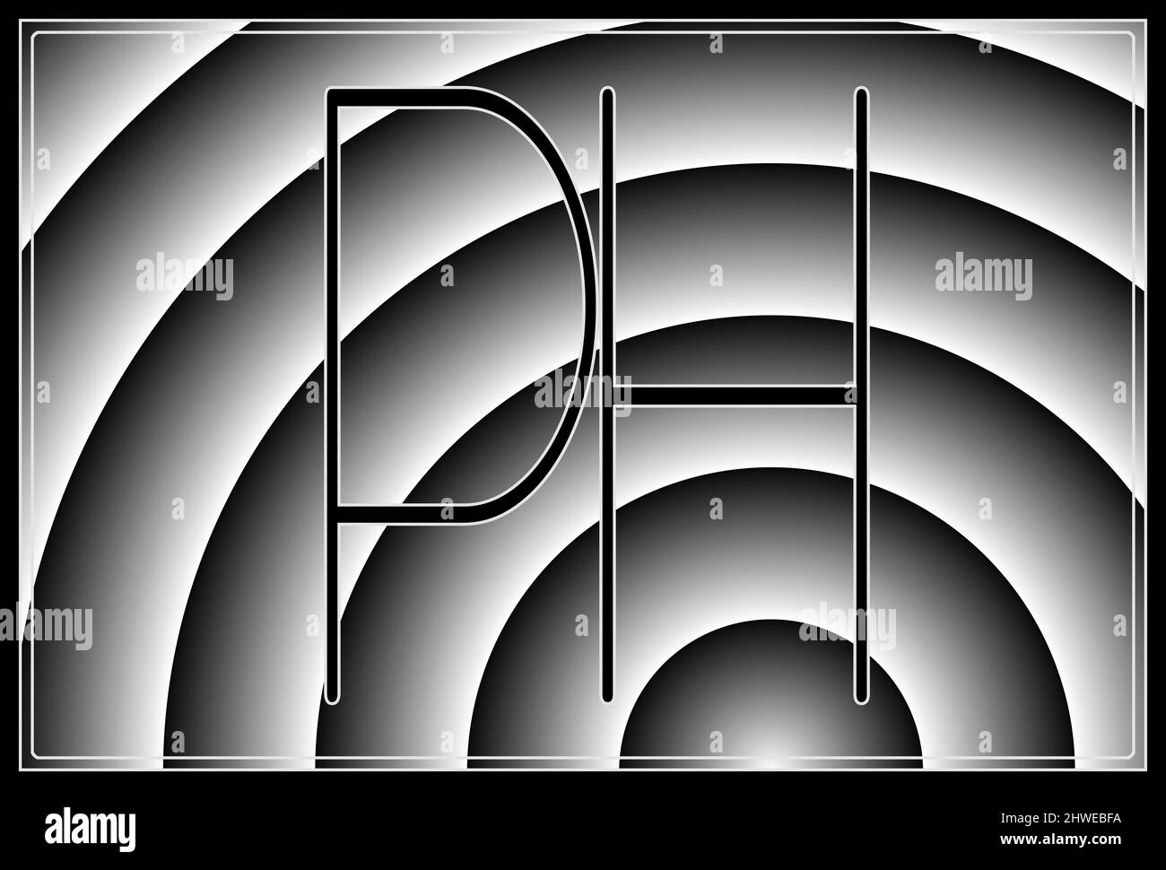 Signature with the two capital letters PH , contur Stock Photo - Alamy