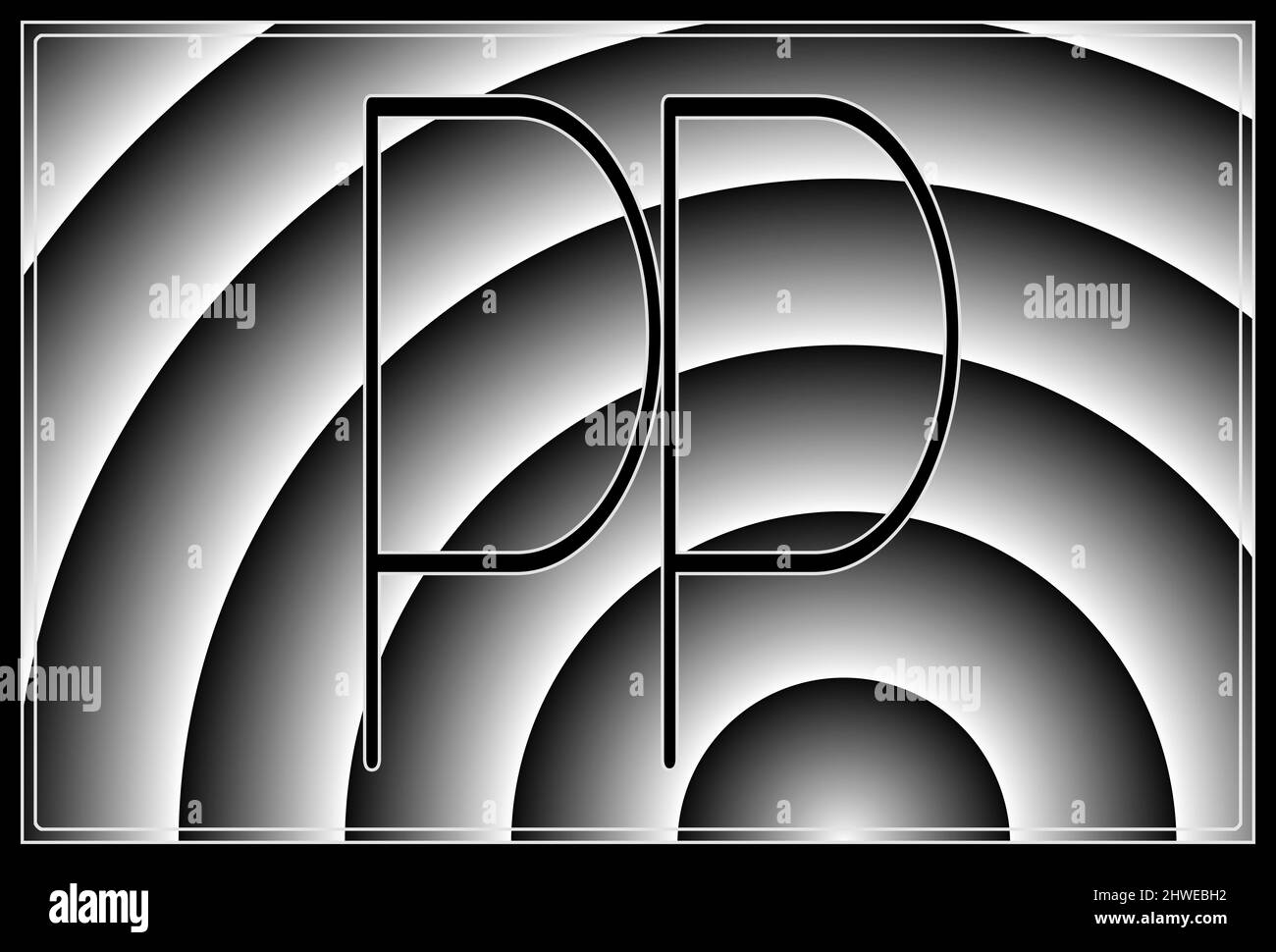 Signature with the two capital letters PP , contur Stock Photo - Alamy