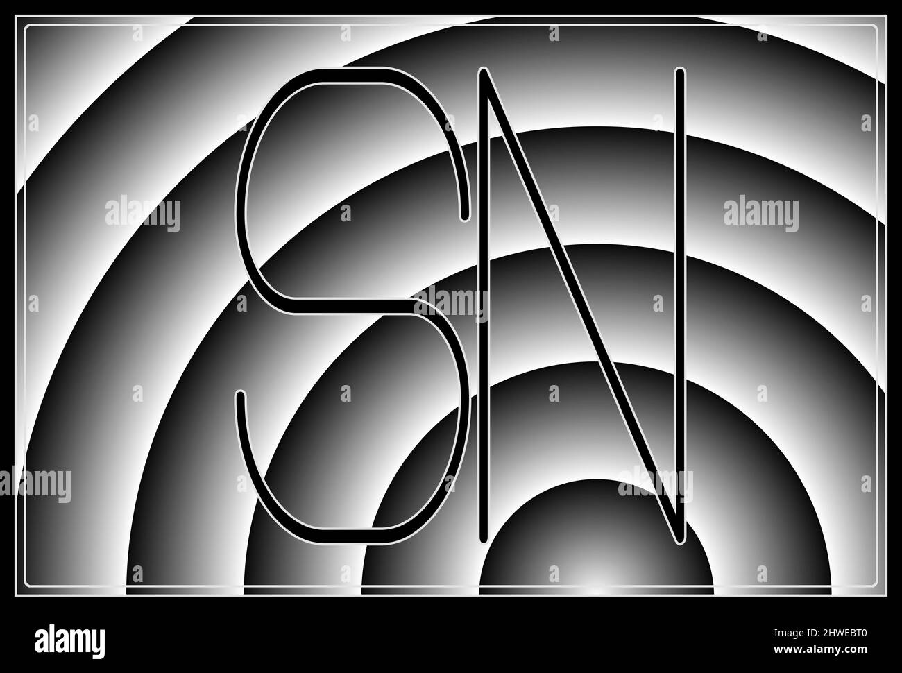 Signature with the two capital letters SN , contur Stock Photo - Alamy