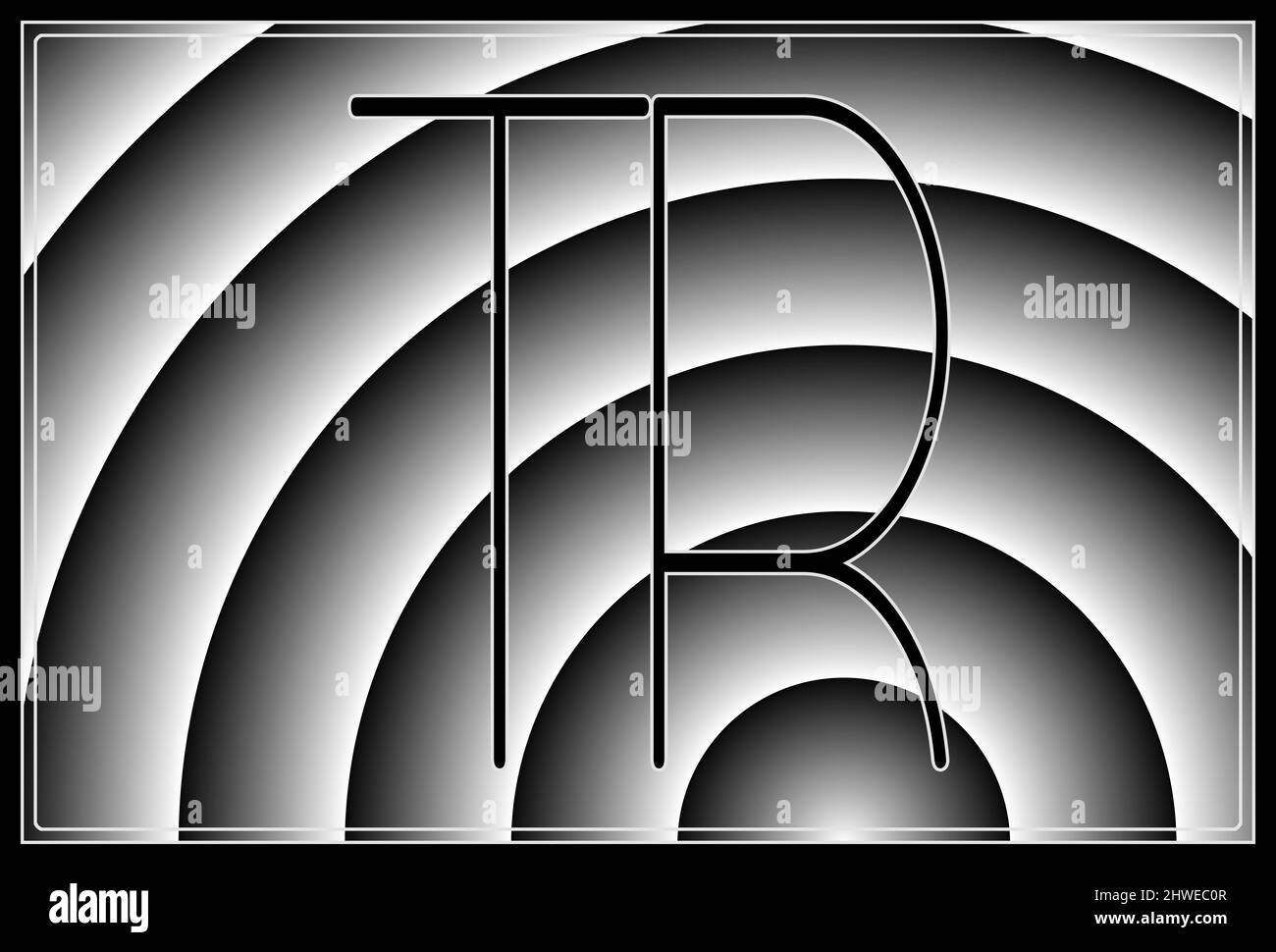 Signature with the two capital letters TR , contur Stock Photo - Alamy