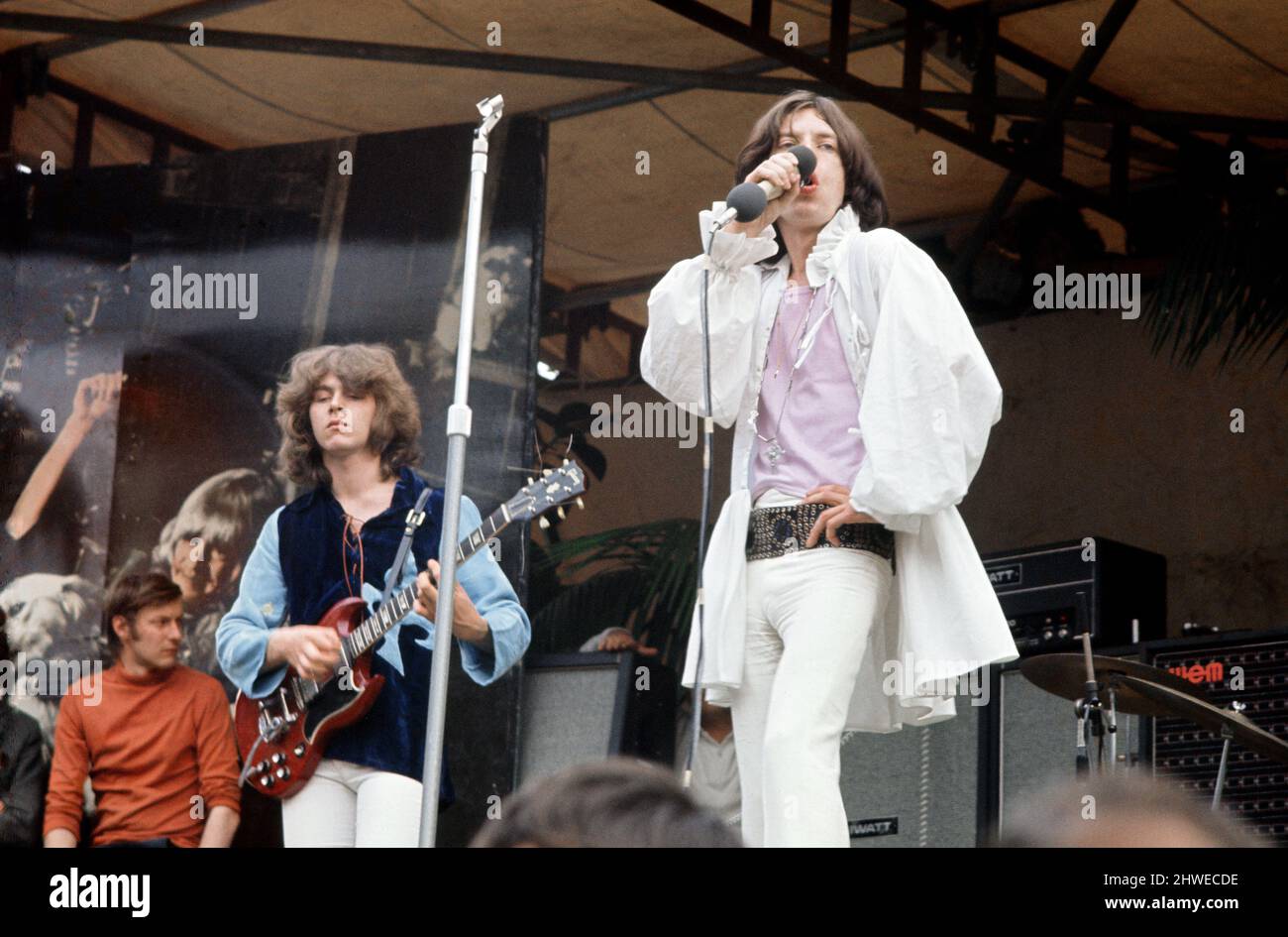 Mick Jagger on stage during the Rolling Stones free concert in Hyde ...