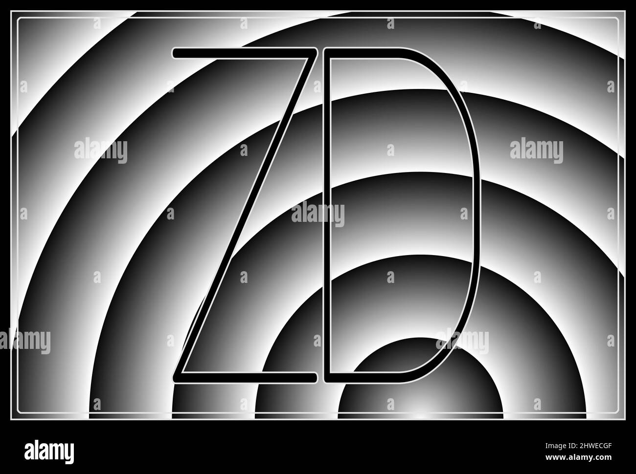 Signature with the two capital letters ZD , contur Stock Photo - Alamy