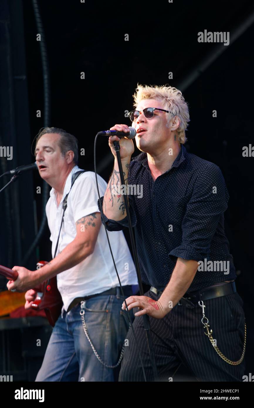 French Canadian rock singer Xavier Cafeine performs on stage in ...