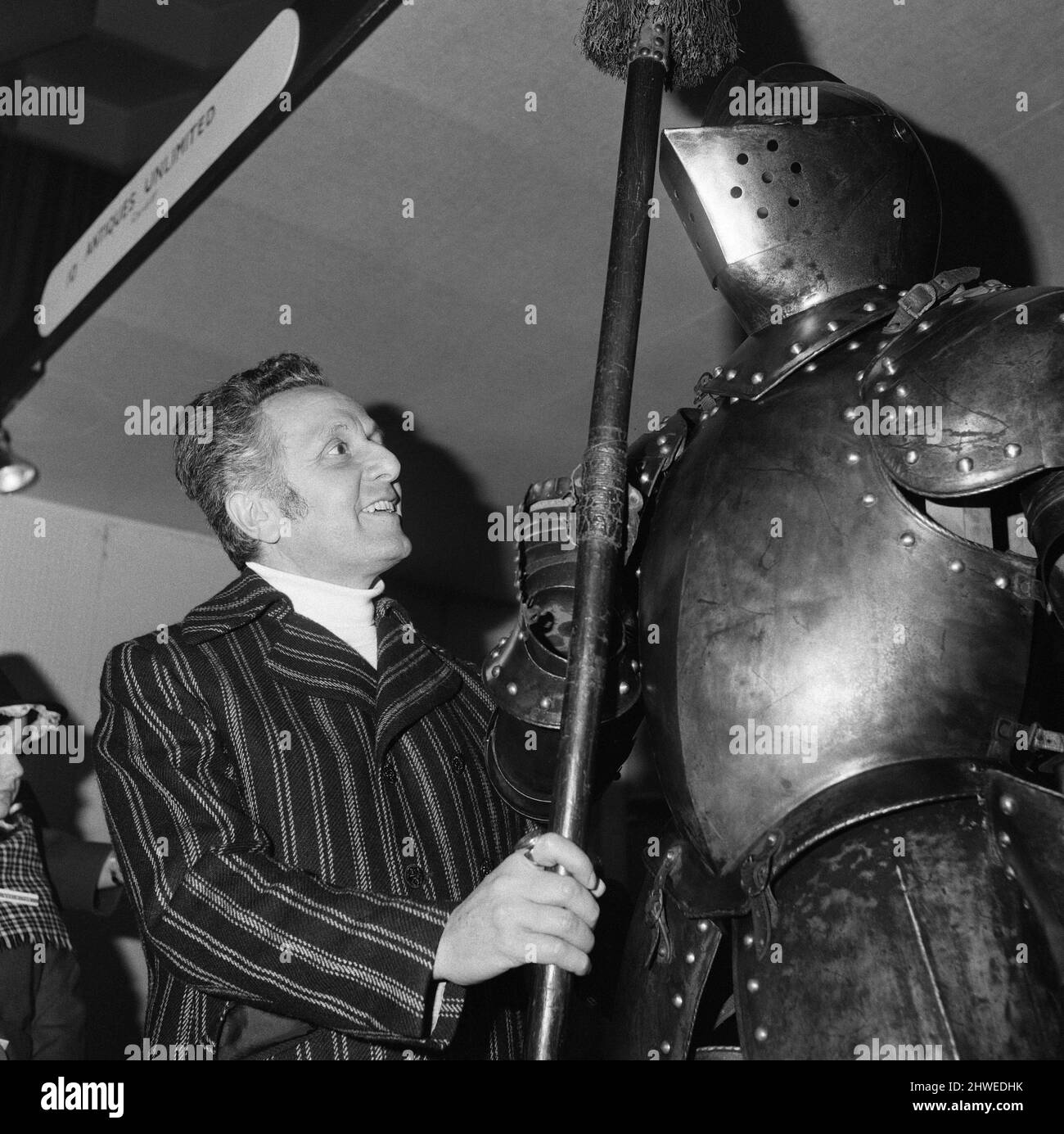 Leo Abse MP, opens the antiques fair at Angel Hotel, Cardiff, Wales ...