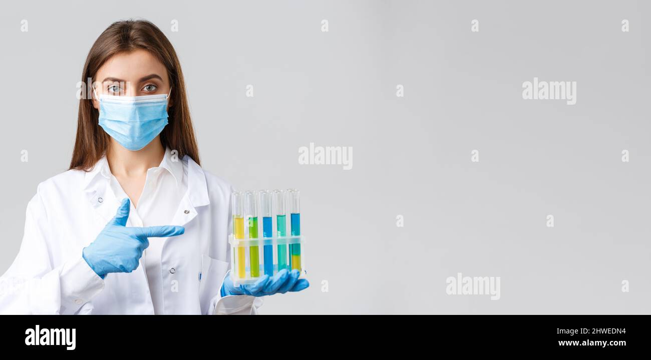Covid-19, preventing virus, healthcare workers concept. Professional ...