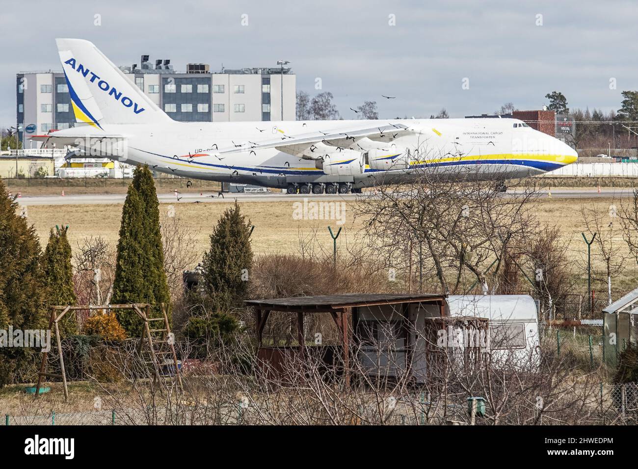 Gdansk, Poland. , . Ukrainian Antonov An-124 Ruslan reg no. UR-82072 is ...