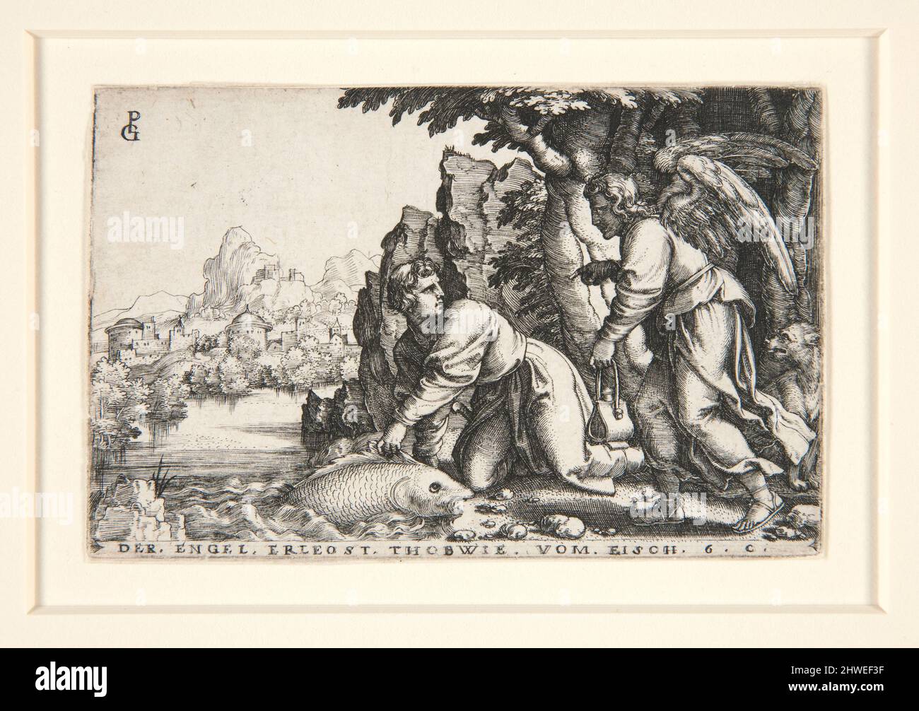 Tobit and the Angel, pl. 5 from the series The Story of Tobit. Artist ...