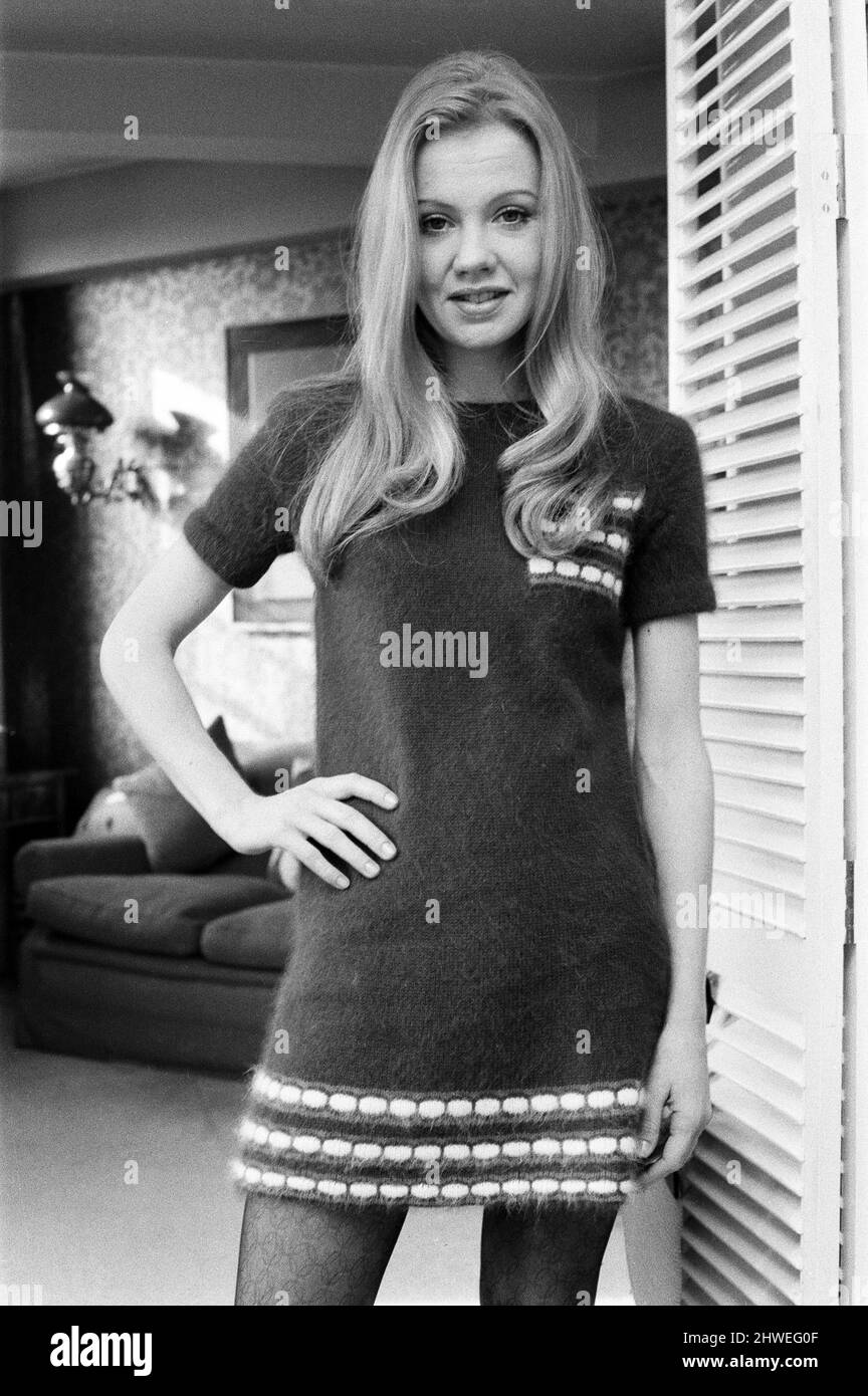 Actress Hayley Mills at her Chelsea home. A portrait of her by Roy ...