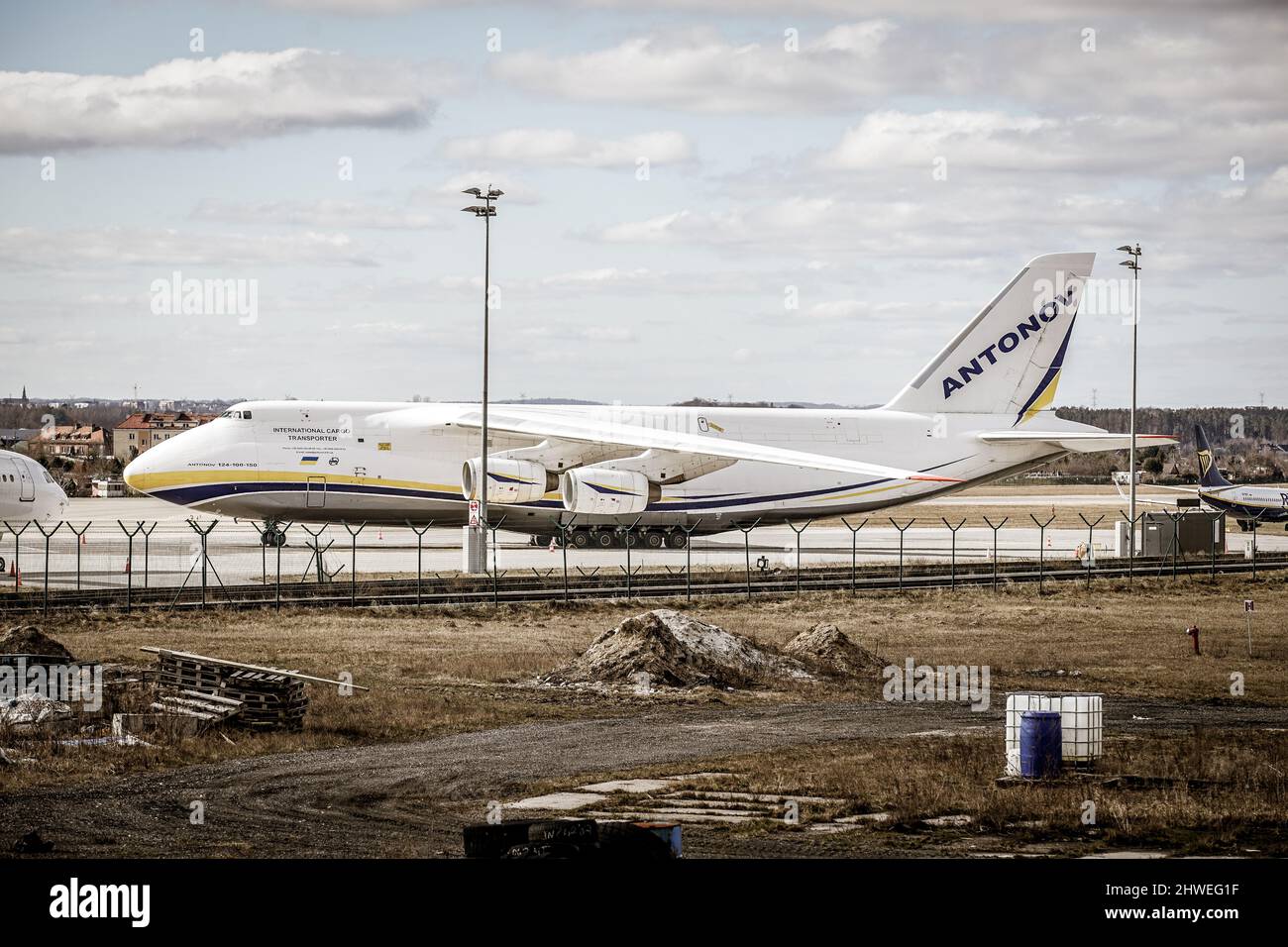 Gdansk, Poland. , . Ukrainian Antonov An-124 Ruslan reg no. UR-82072 is ...