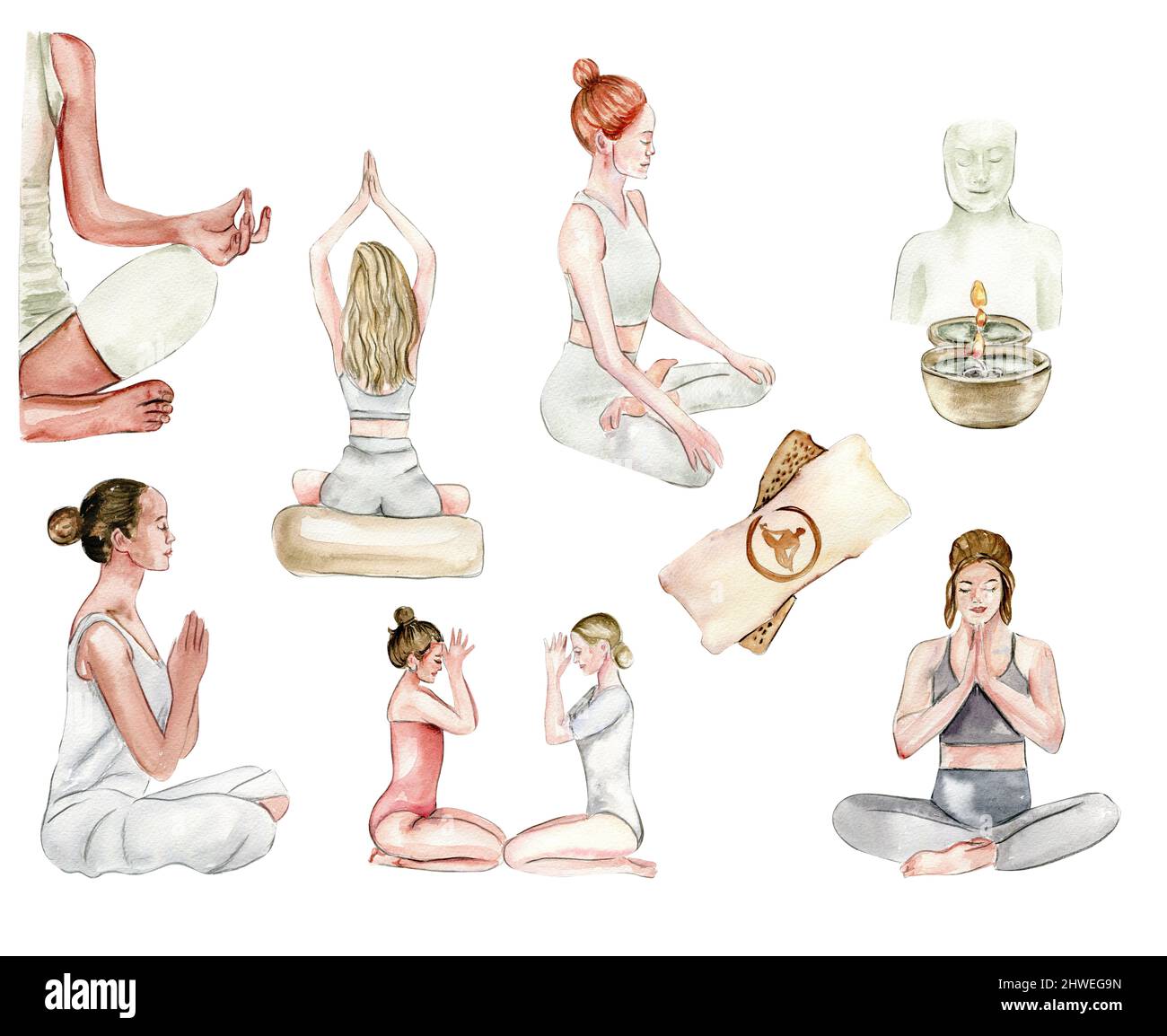 Meditation female Cut Out Stock Images & Pictures - Alamy