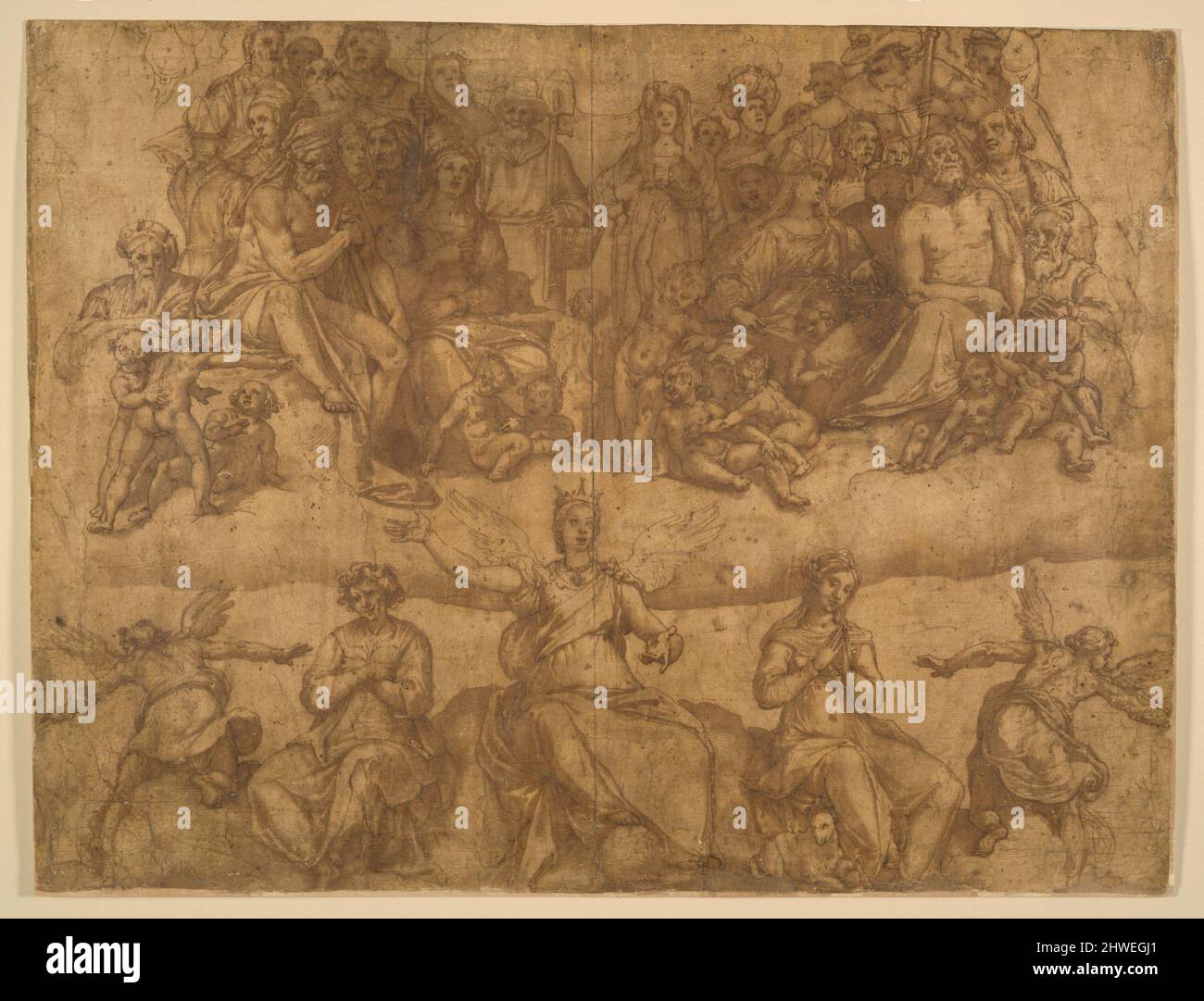 Redeemed Souls and Allegorical Figures, study for the Last Judgment ...