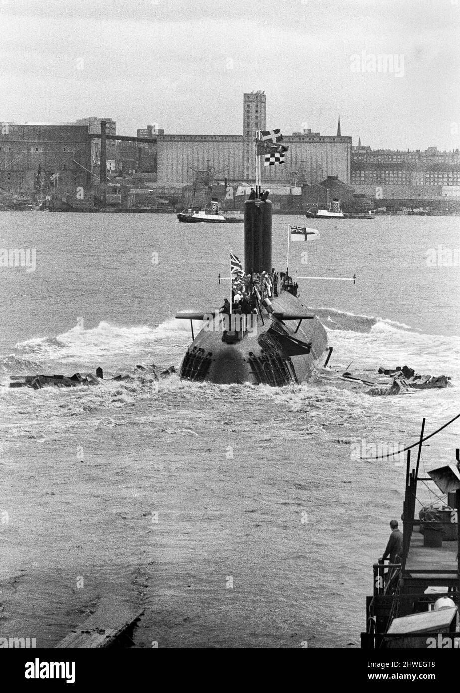 Launch of the new £30 million Churchill class nuclear submarine HMS ...