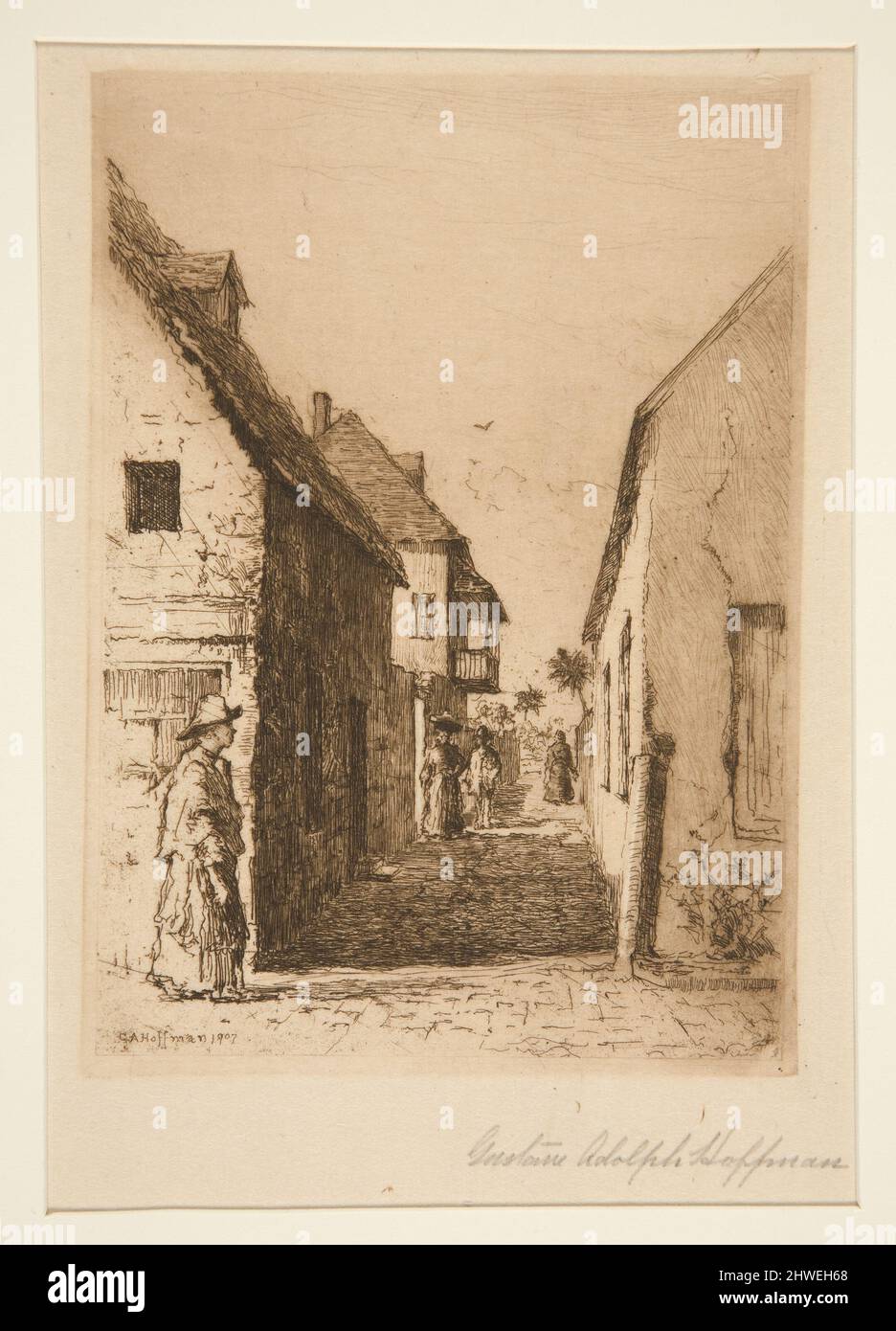 Narrow St. in St. Augustine, Florida. Artist: Gustave Adolphe Hoffmann ...