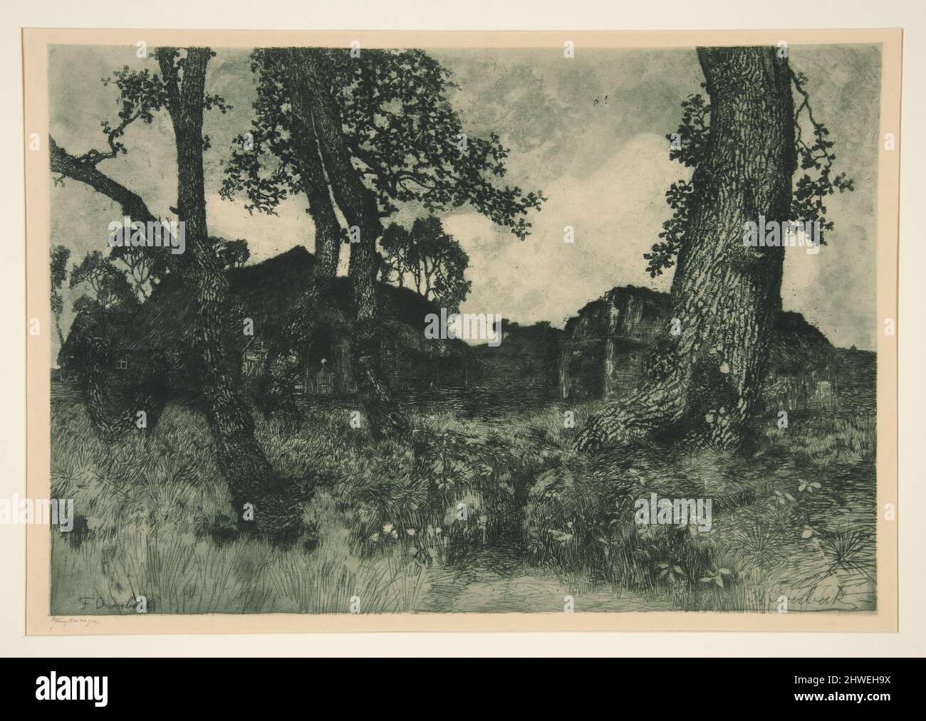 Old Farmhouse (Altes Geheft). Artist: Fritz Overbeck, German, 1869–1909 ...