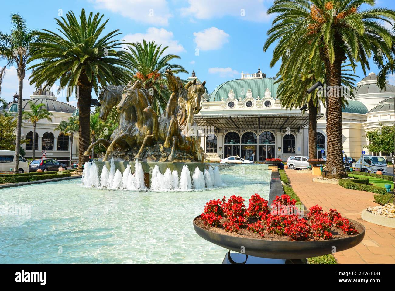 'The Conqueror' statue and fountain, Emperors Palace Casino, Kempton ...