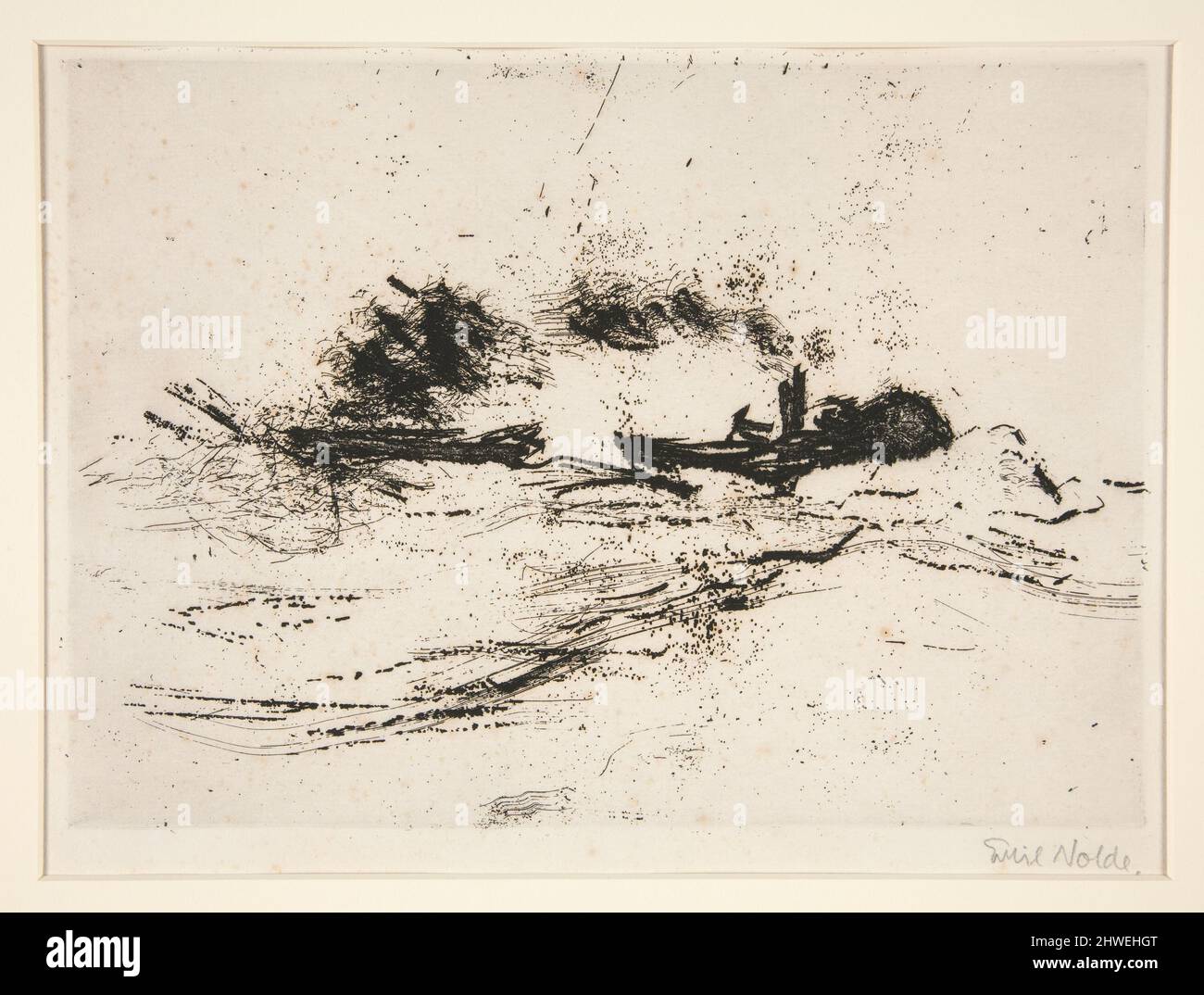 Schlepper (Tugboat). Artist: Emil Nolde, German, 1867–1956 Stock Photo ...