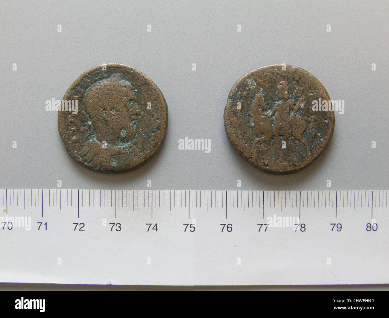 Coin of Macrinus, Emperor of Rome from Laodicea ad Libanum. Ruler ...