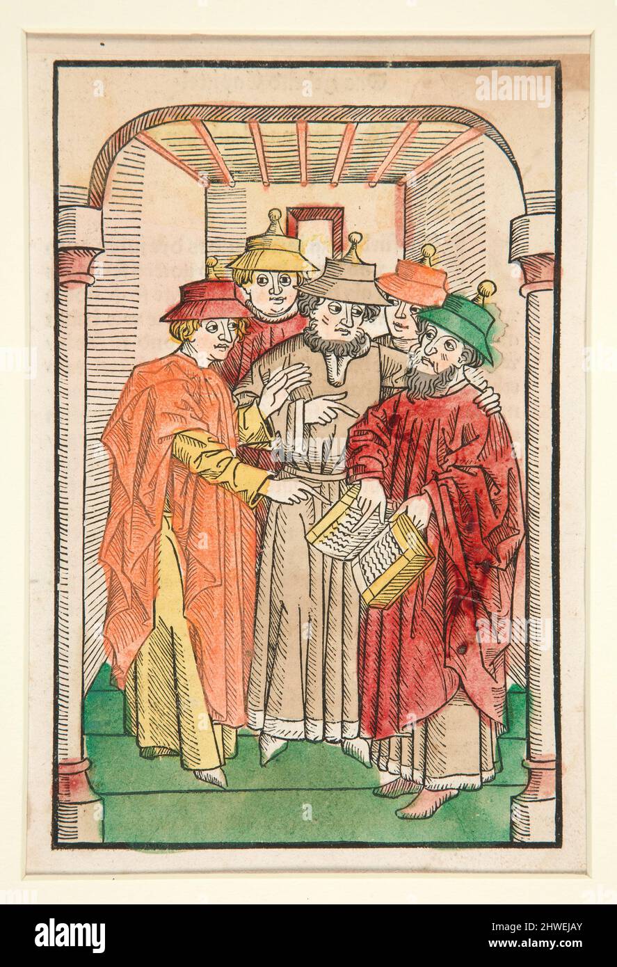 Five Jewish Scholars, illustration from Der Seelen-Wurzgarten. Artist ...